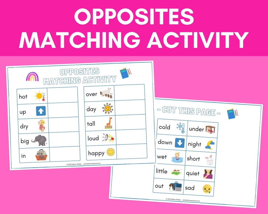 Opposites Matching Activity | Preschool Sorting Game | Montessori ...