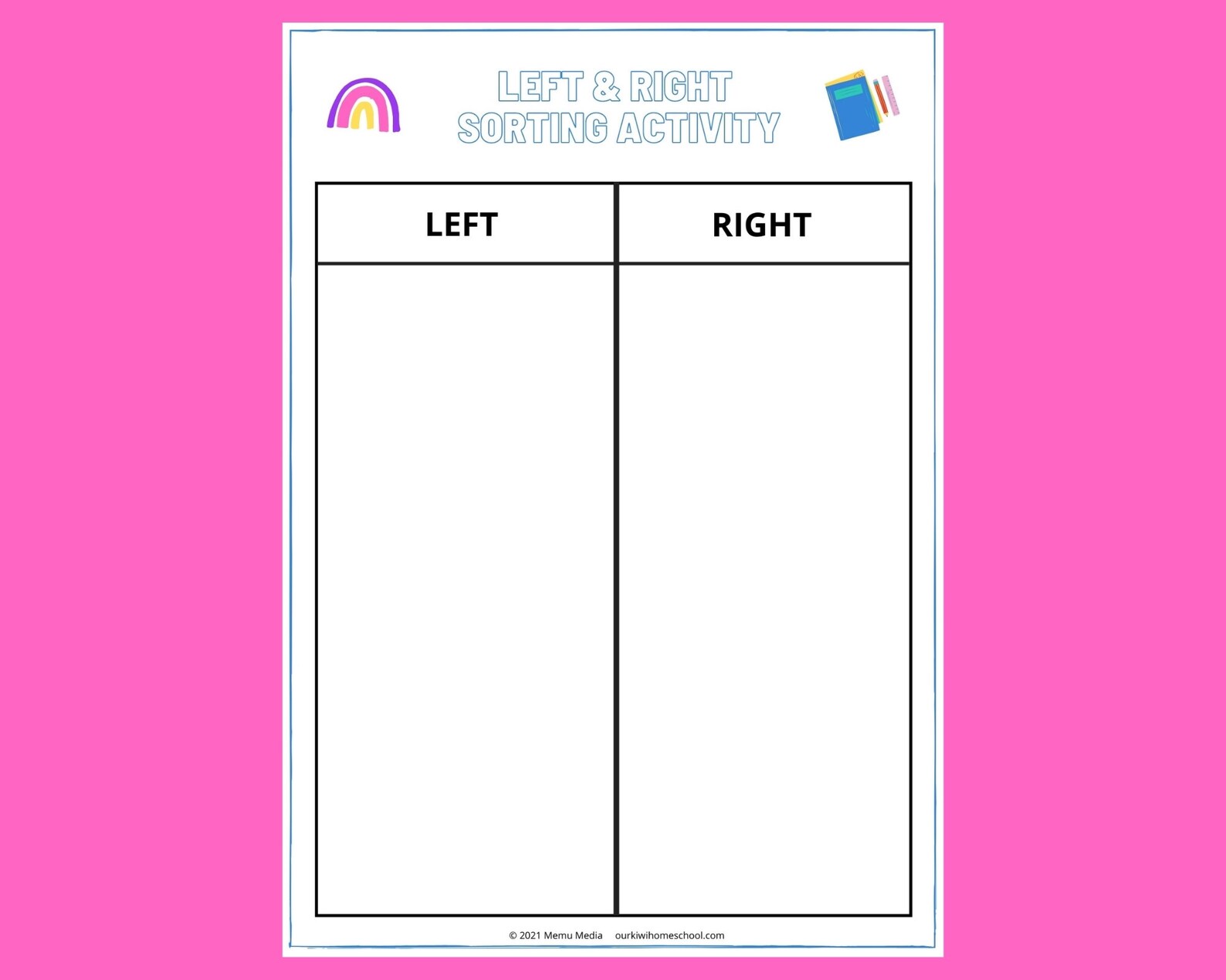 Left and Right Sorting Activity | Montessori Preschool | Homeschool ...