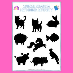 Animal Shadow Matching Activity | Preschool Sorting Game | Montessori ...