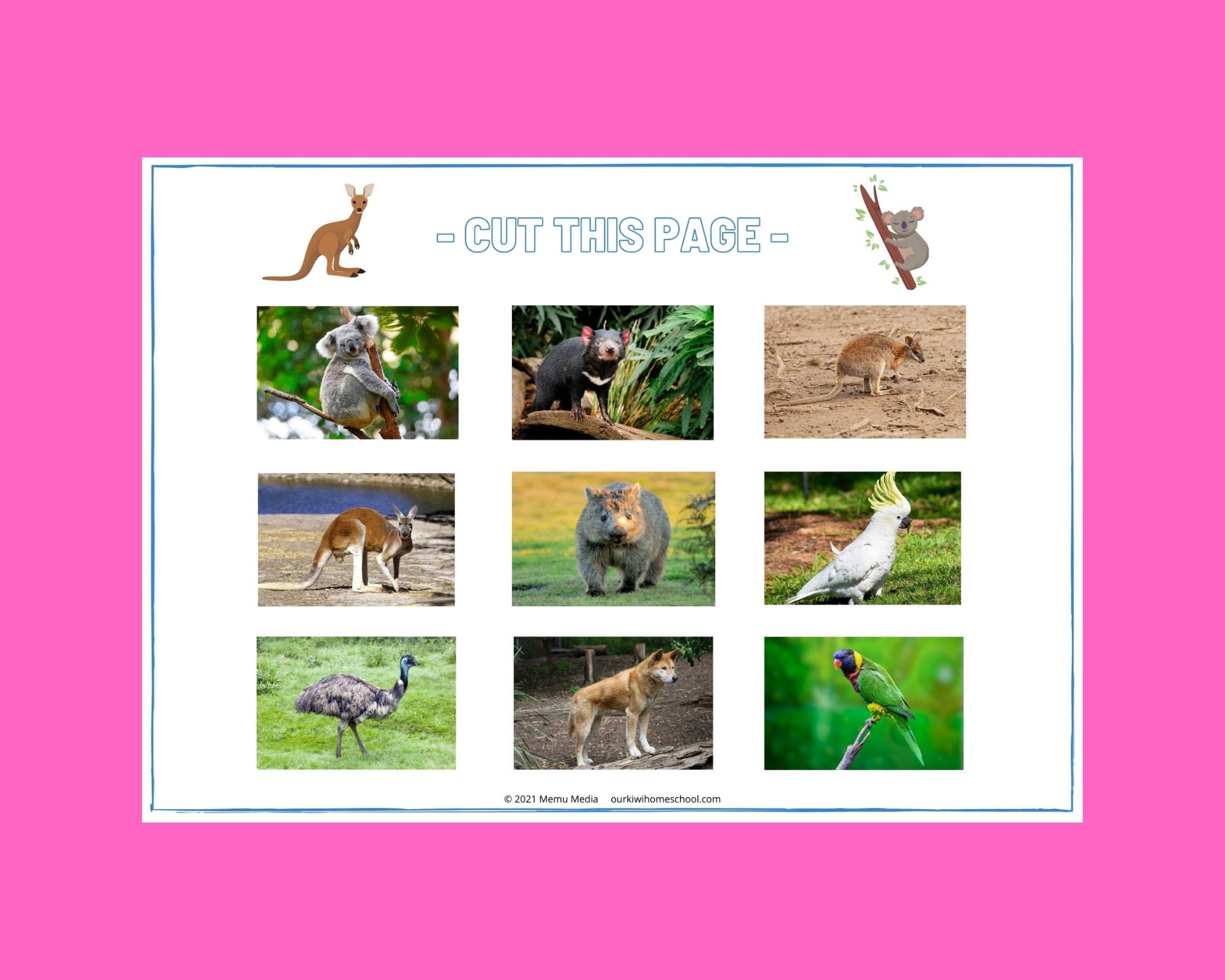 Montessori Australian Animals Matching Activity | Animal Match up Game ...