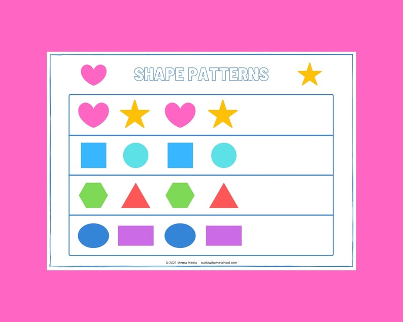 Preschool Patterns Activity | Pattern Matching Game | Homeschool ...
