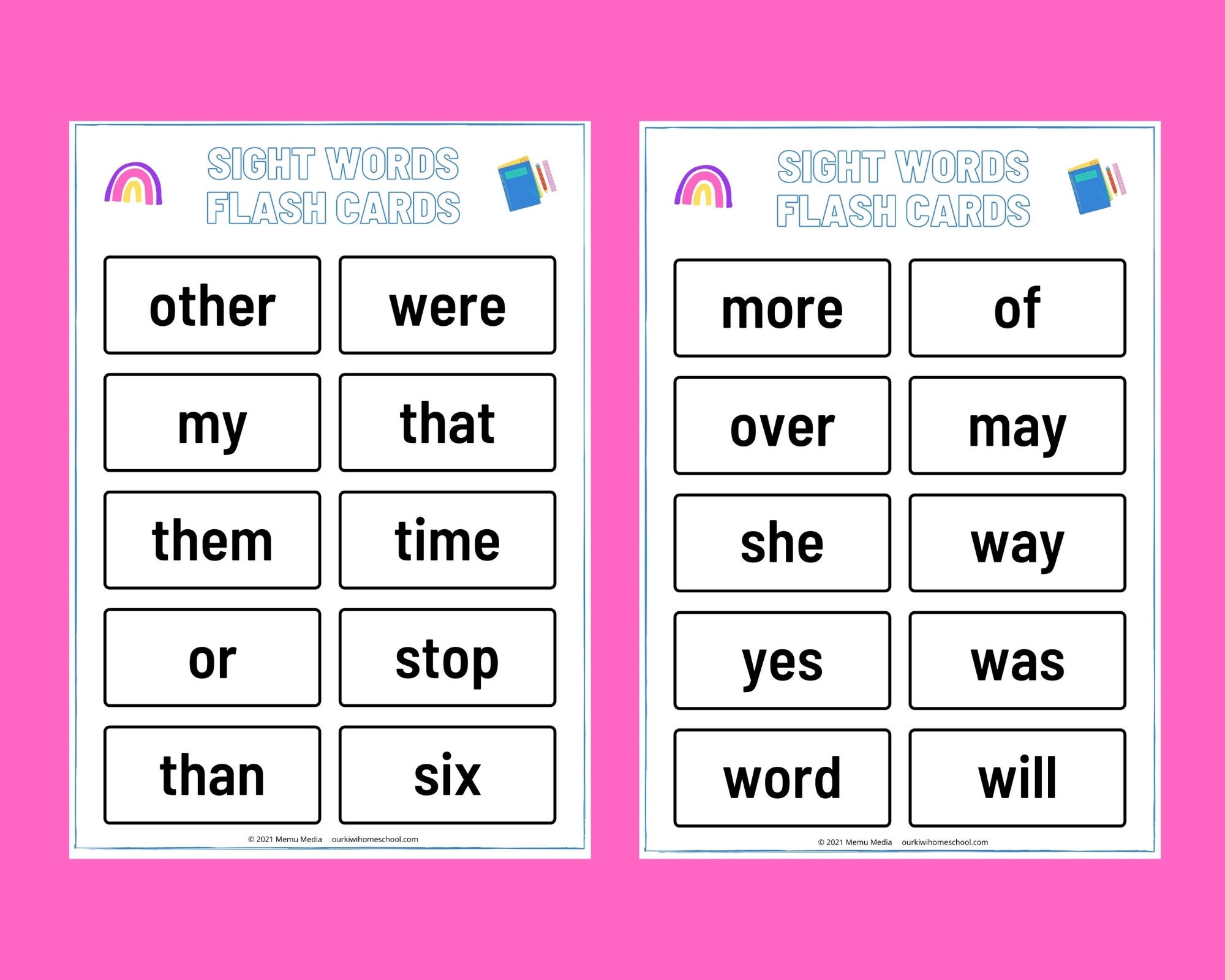 Sight Words Flash Cards| Homeschool Resources | Preschool Learning ...