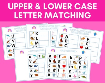Fruit and Vegetables Letter Matching Game Sorting Uppercase and ...