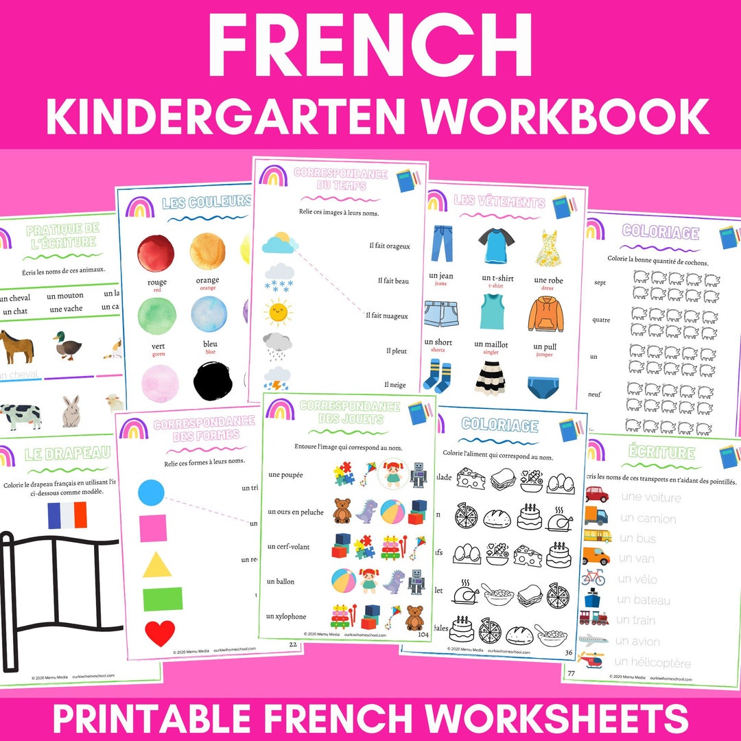 Beginner French Workbook | Kids French Worksheets | Kindergarten French ...