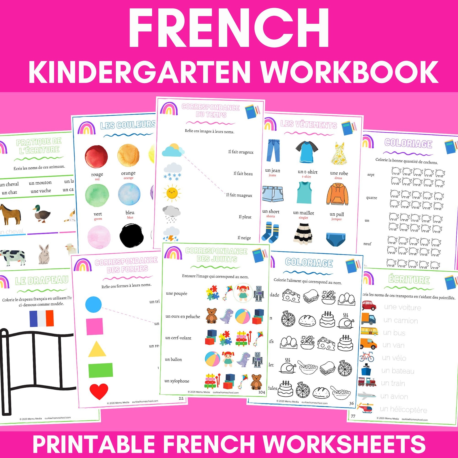 Beginner French Workbook | Kids French Worksheets | Kindergarten French ...