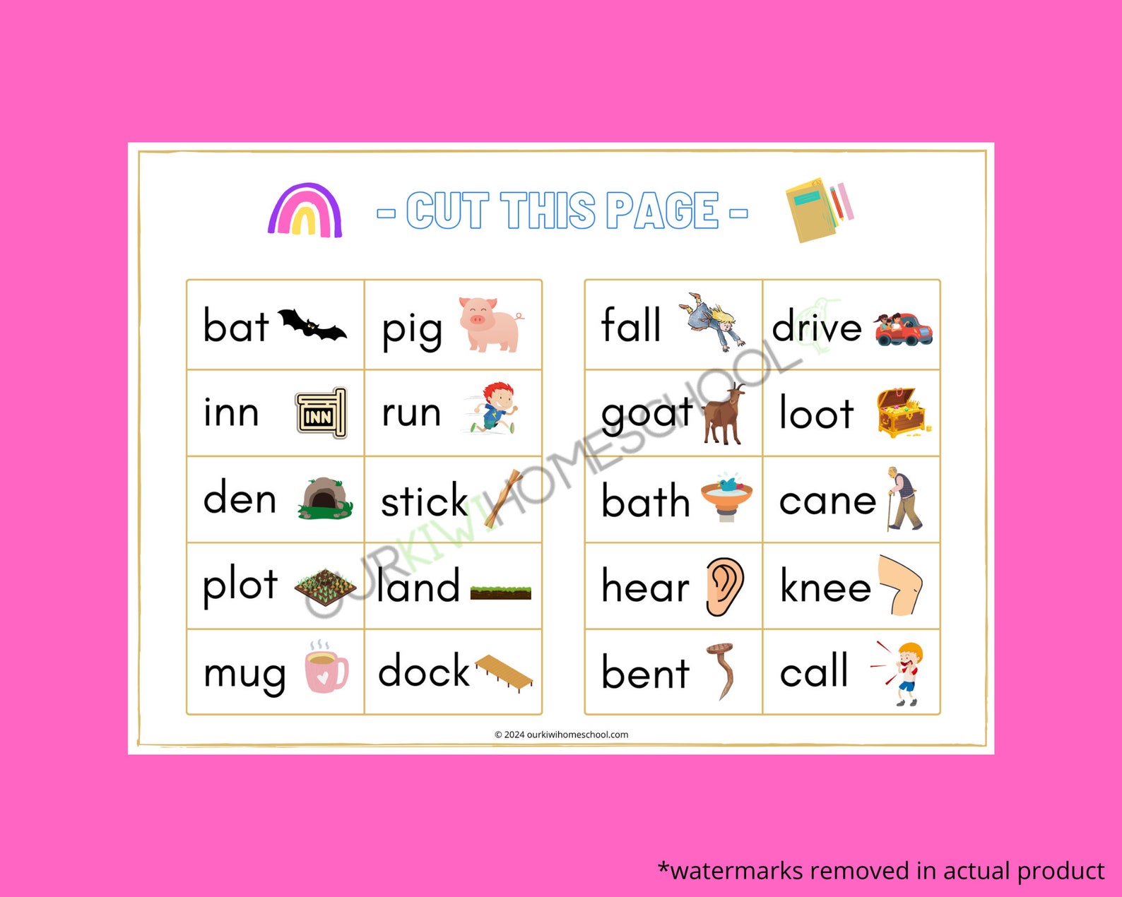 Rhyming Words Matching Activity | Outdoor Themed Sorting Printable ...