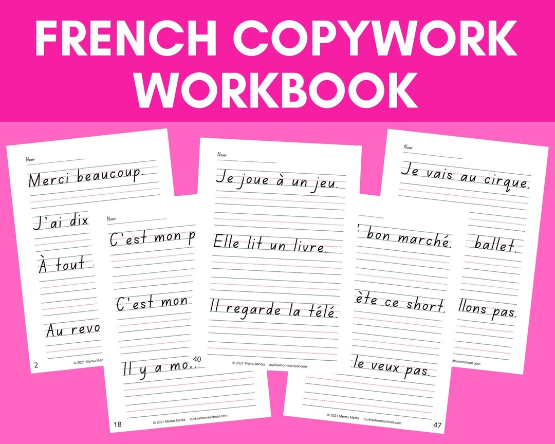 French Copywork Workbook - Etsy