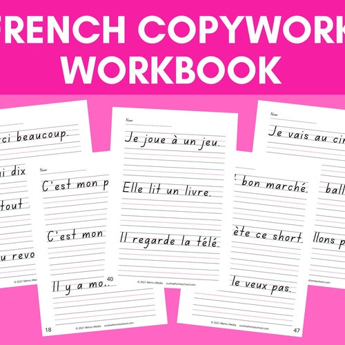 Beginner French Workbook Kids French Worksheets | Etsy