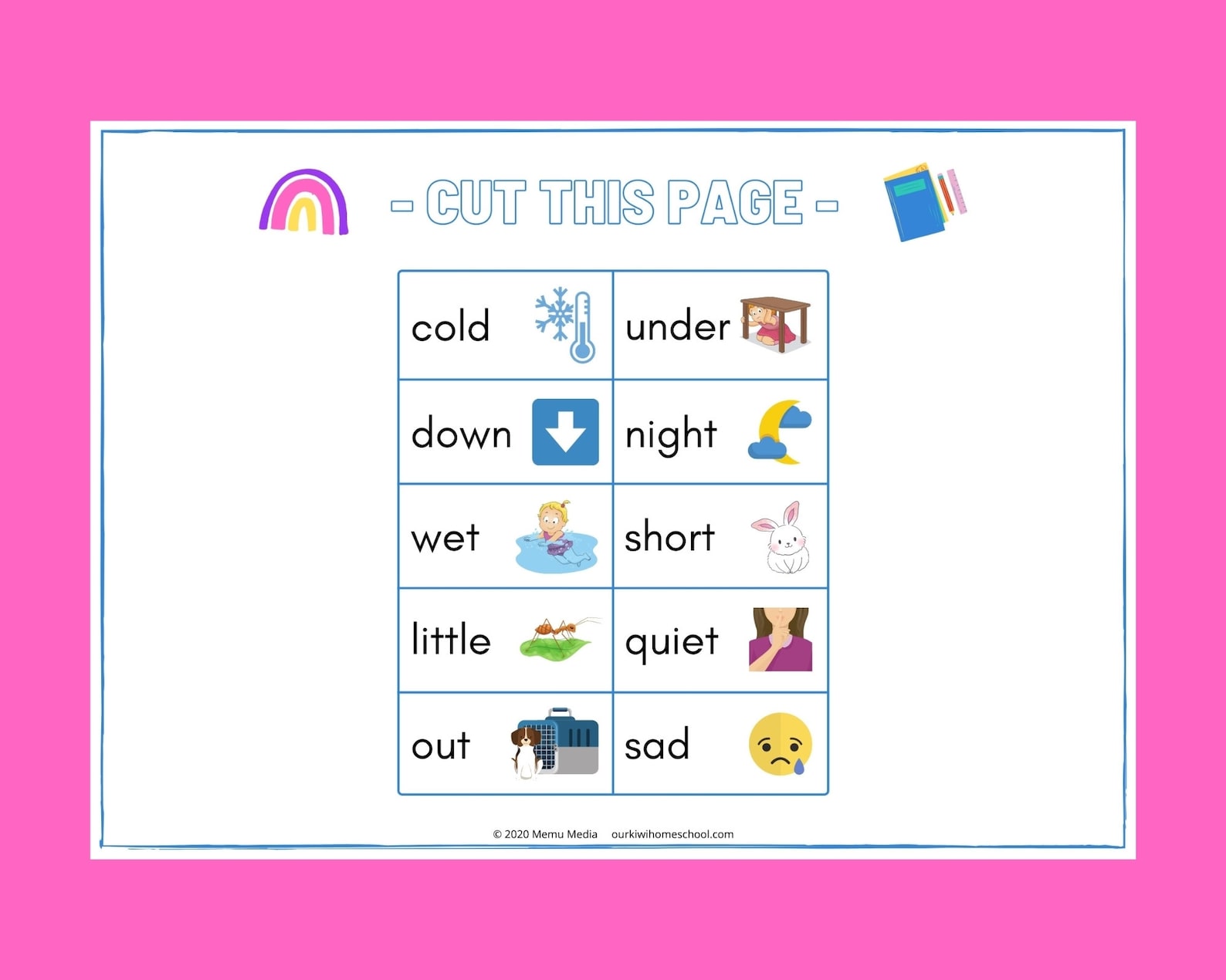 Opposites Matching Activity | Preschool Sorting Game | Montessori ...