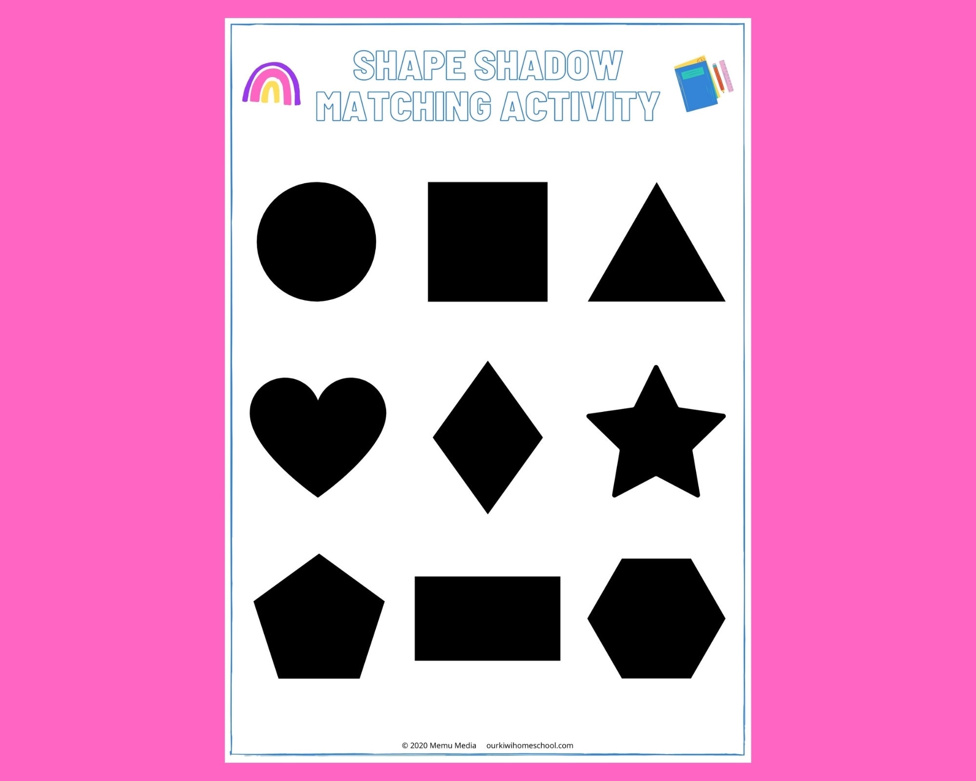 Shape Shadow Matching Activity | Preschool Sorting Game | Montessori ...
