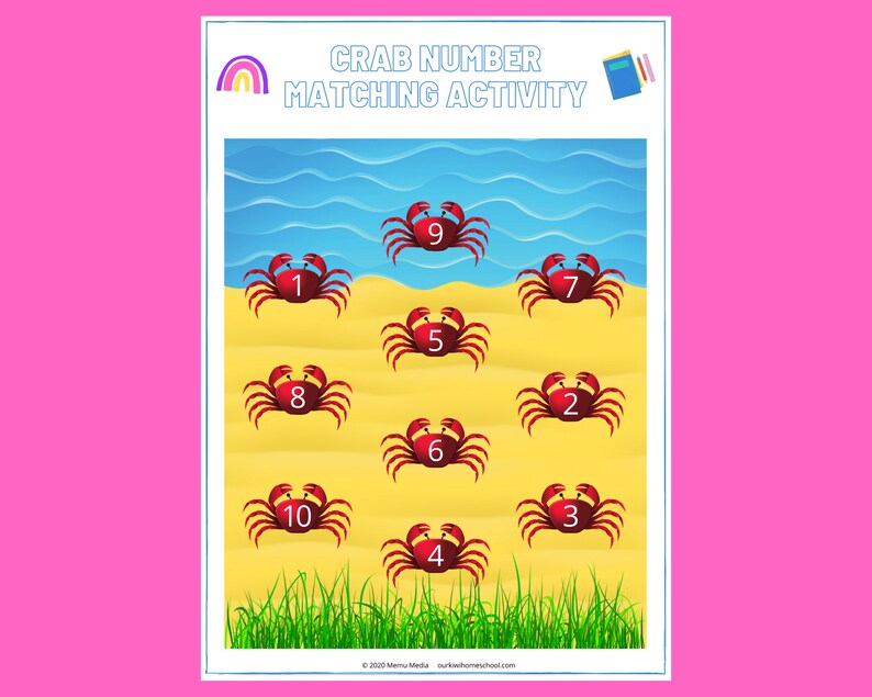 Crab Number Matching Activity Montessori Number Sorting Game - Etsy New ...