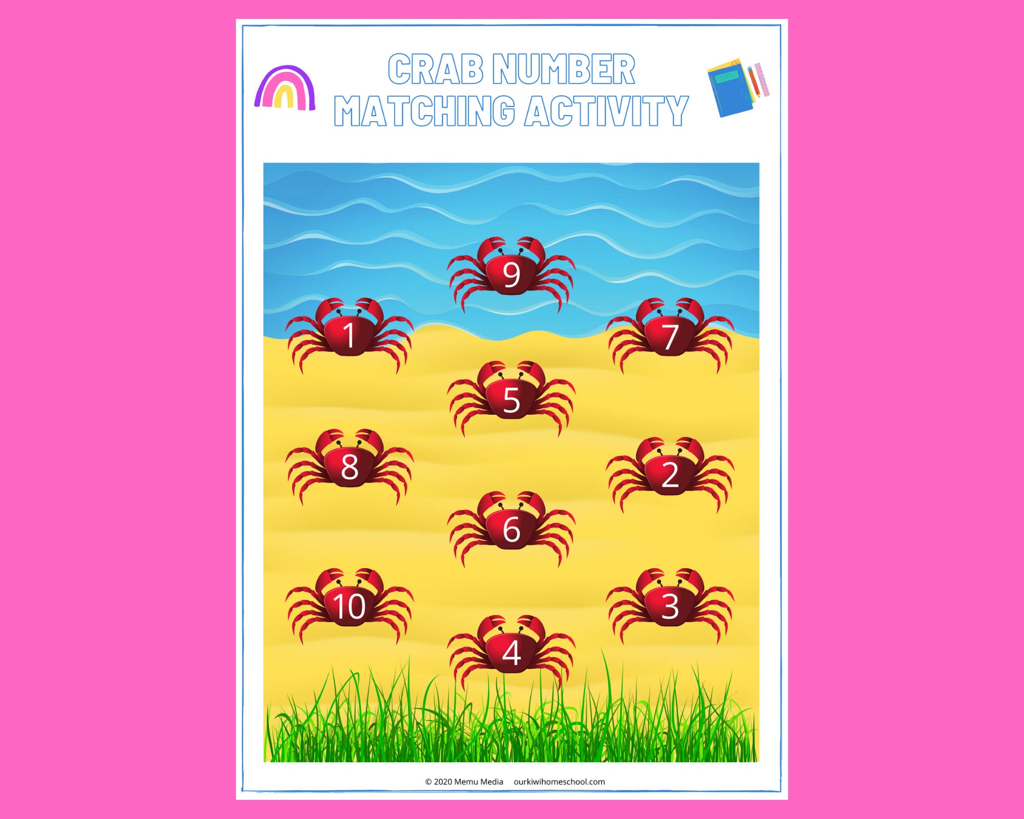 Crab Number Matching Activity Montessori Number Sorting Game - Etsy New ...
