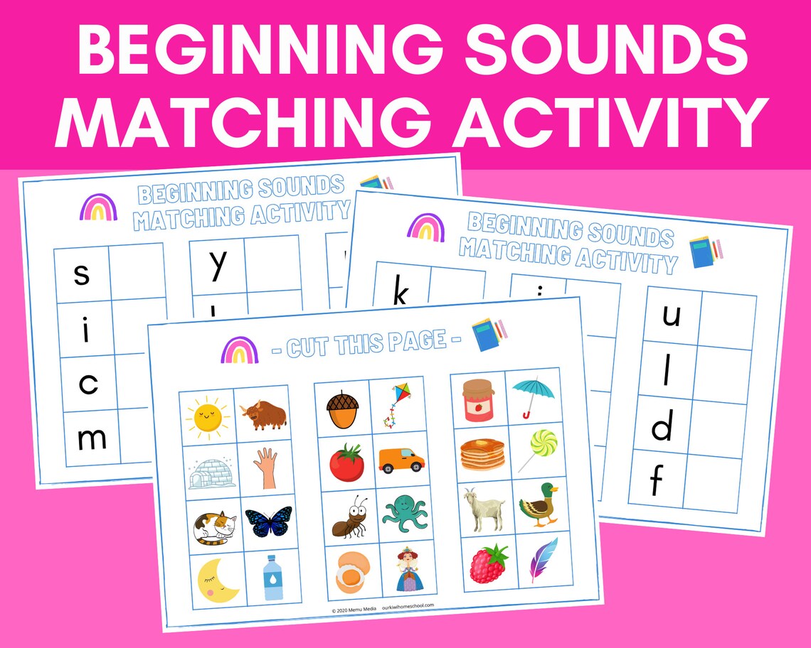 Beginning Sounds Matching Activity | Preschool Sorting Game ...