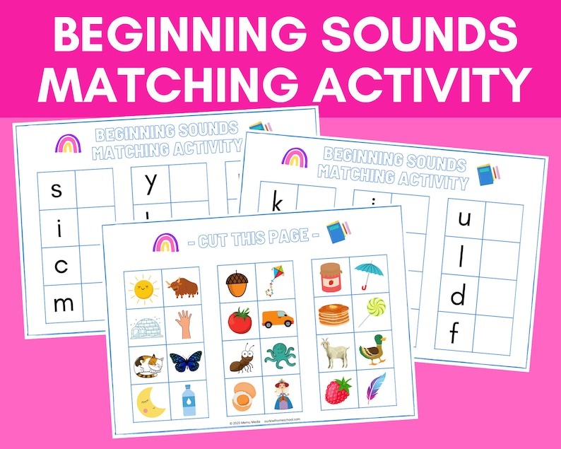 Beginning Sounds Matching Activity | Preschool Sorting Game ...
