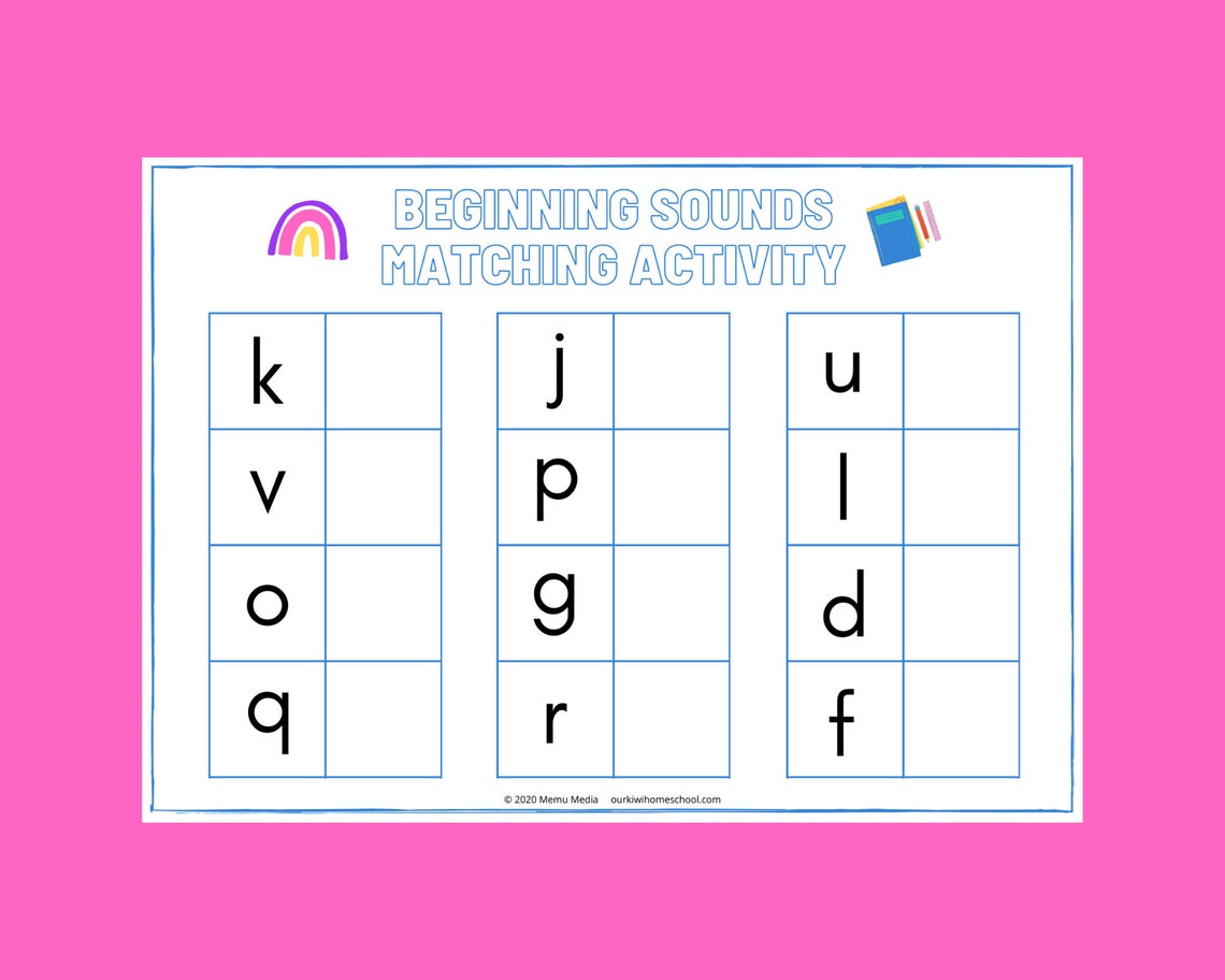 Beginning Sounds Matching Activity | Preschool Sorting Game ...