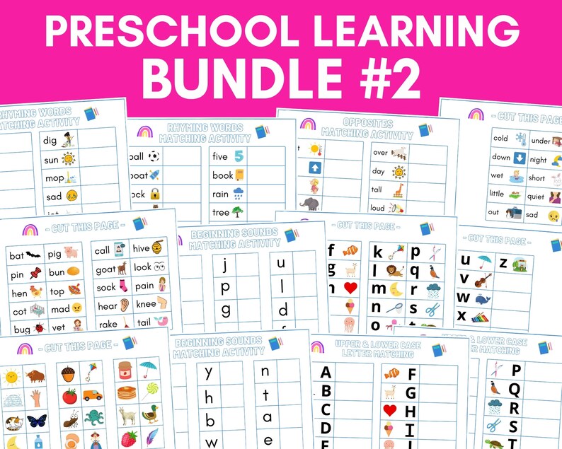 Preschool Learning Bundle 2 Toddler Busy Book Homeschool Activities ...