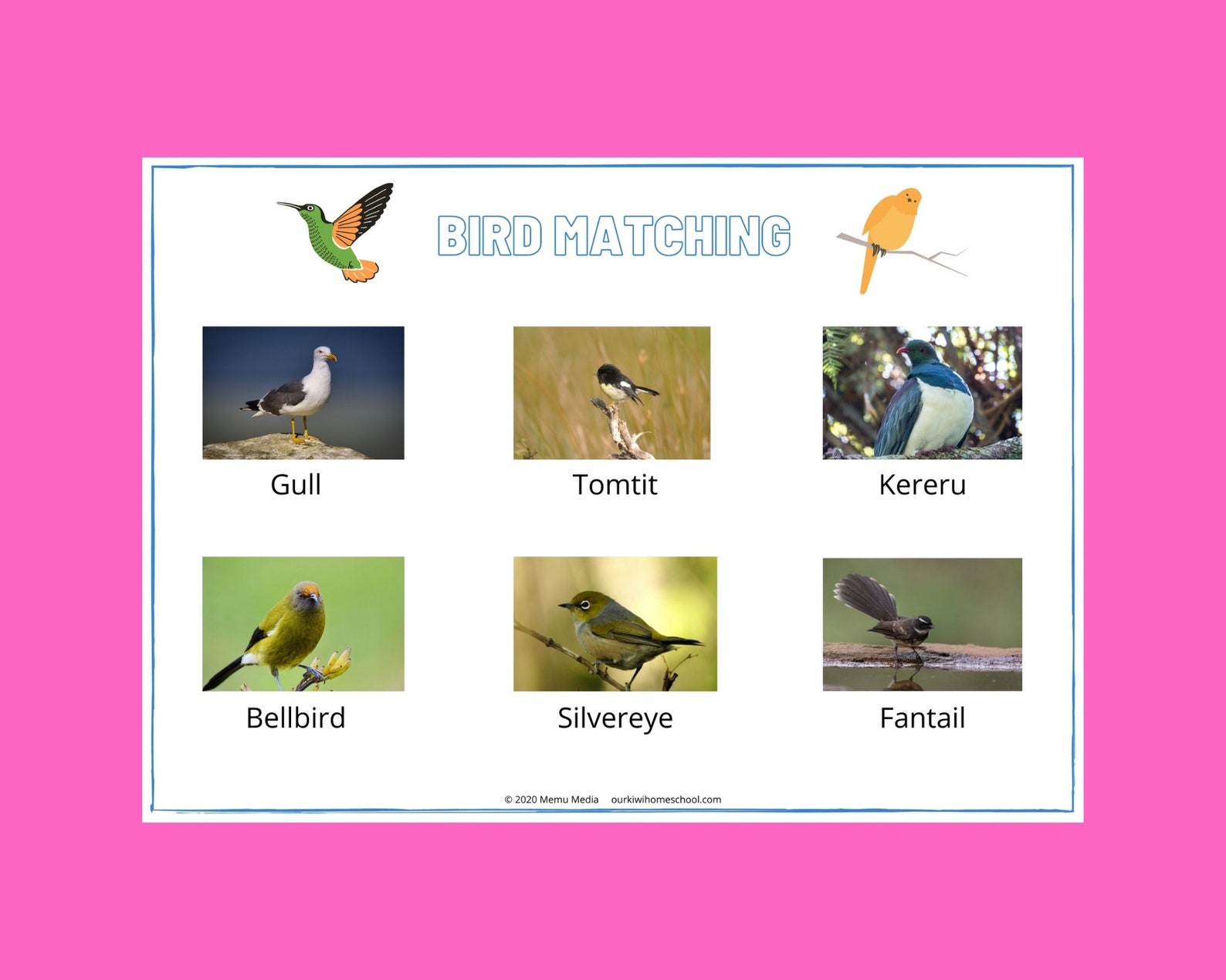 Montessori Bird Matching Activity | Bird Match up Game | Preschool ...