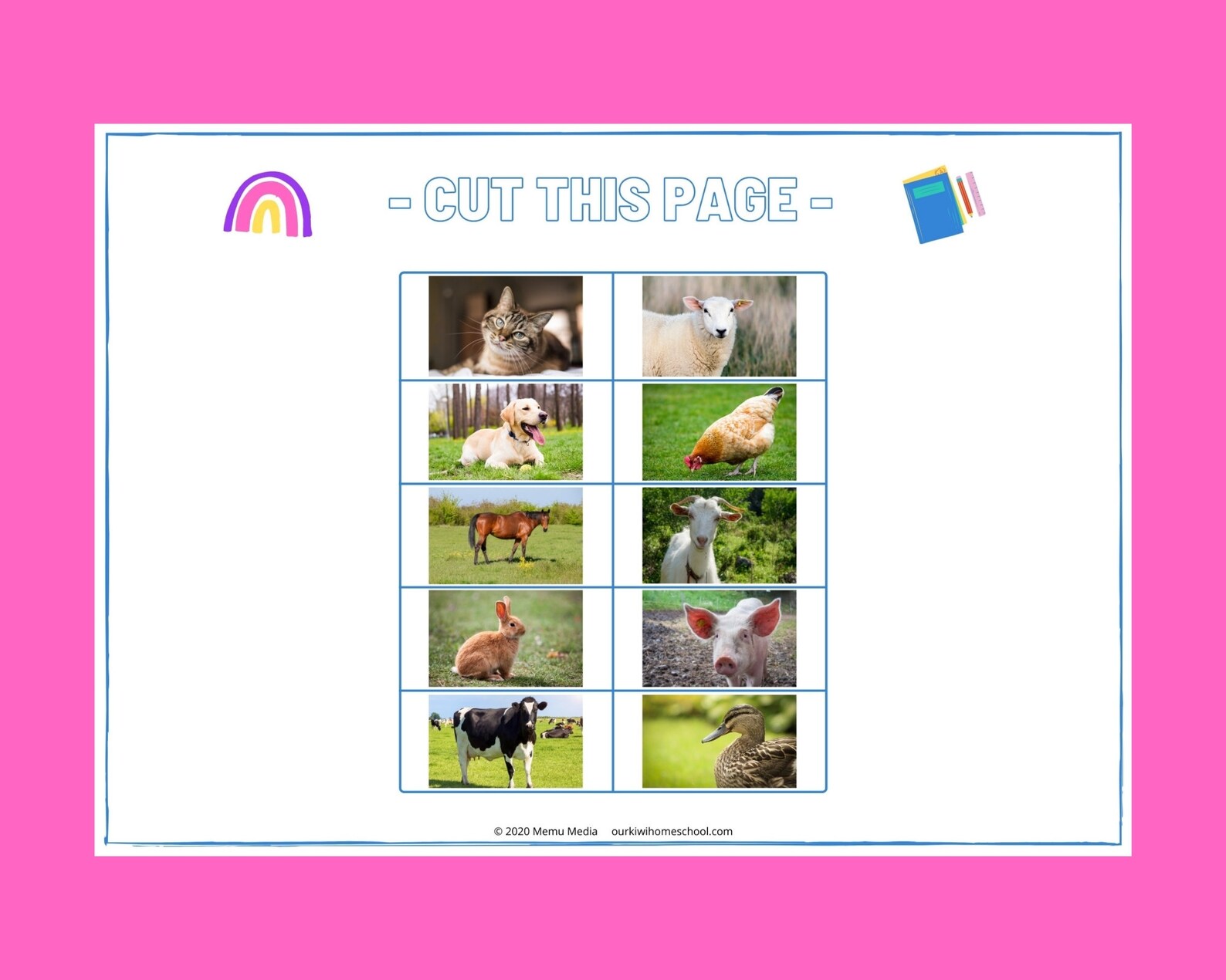 Baby & Adult Animals Matching Activity | Montessori Sorting Game ...