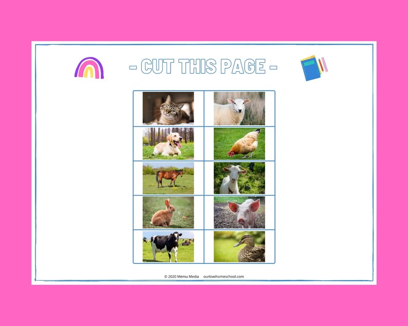 Baby & Adult Animals Matching Activity | Montessori Sorting Game ...