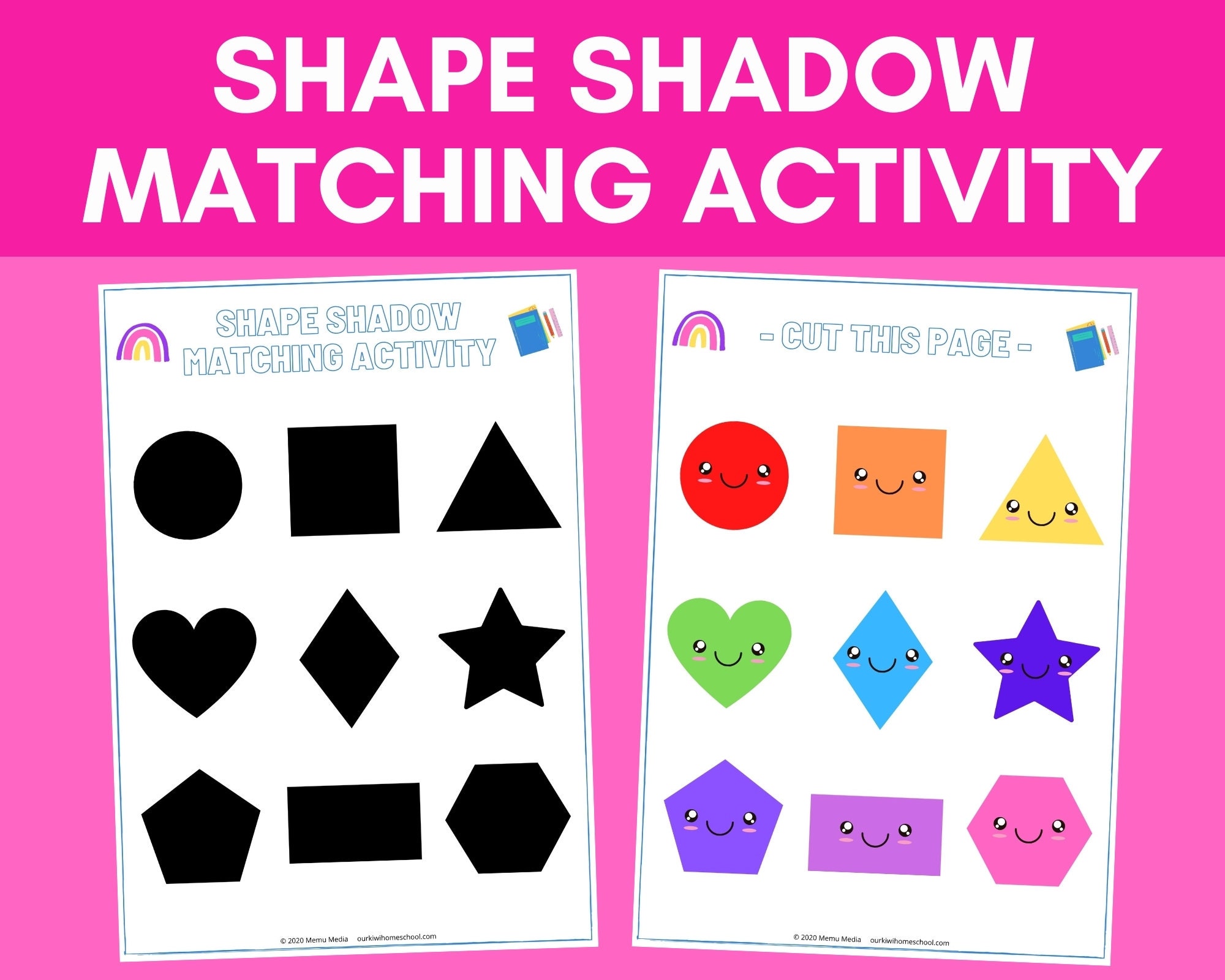 Shape Shadow Matching Activity | Preschool Sorting Game | Montessori ...