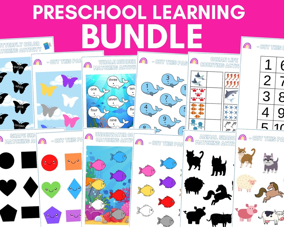 Preschool Learning Bundle | Montessori Matching Activities | Toddler ...
