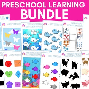 Preschool Learning Bundle | Montessori Matching Activities | Toddler ...