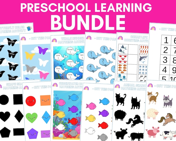 Preschool Learning Bundle Montessori Matching Activities - Etsy