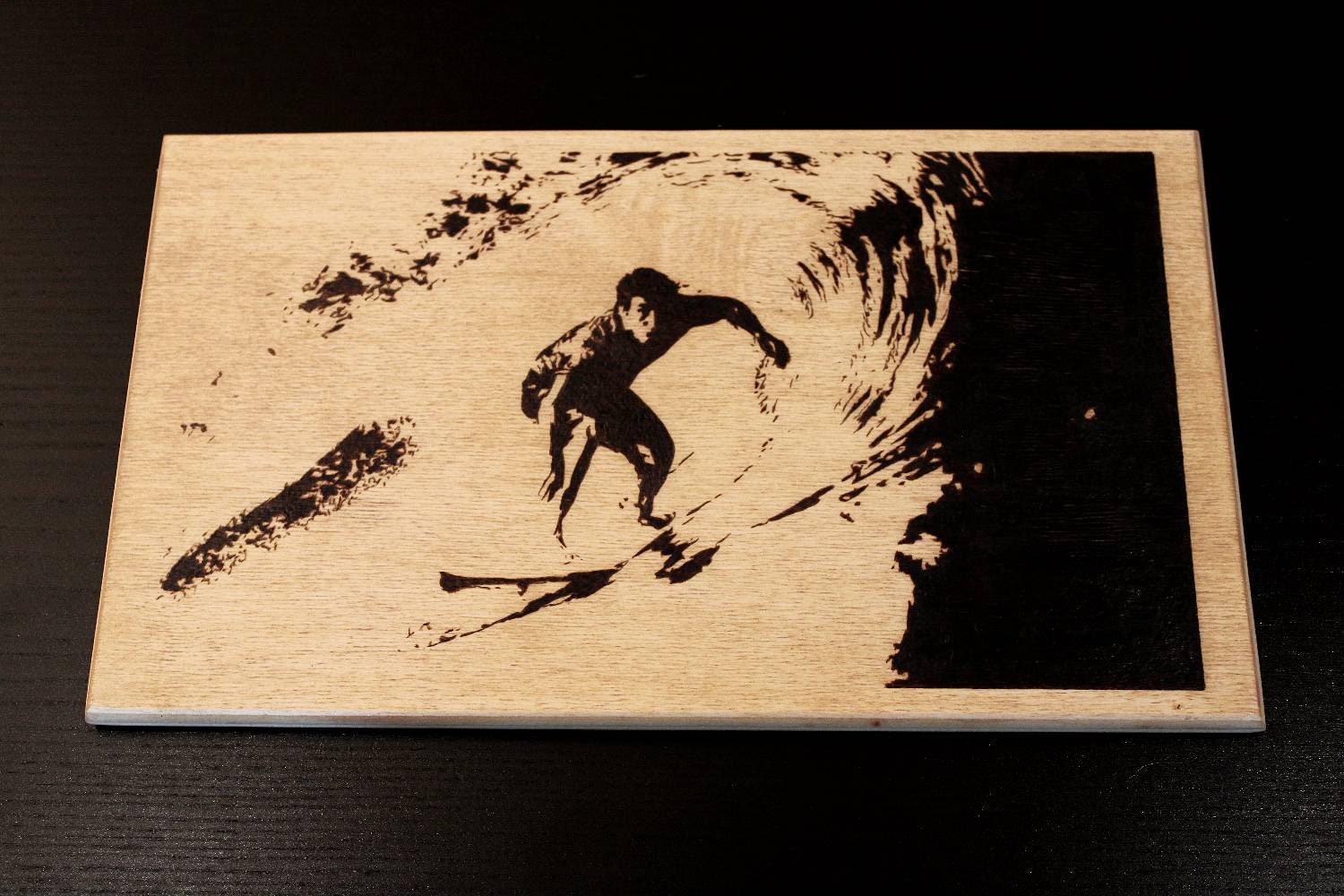 Barrel Surf Pyrography Frame Art Wall Decor on Wood Barrel - Etsy