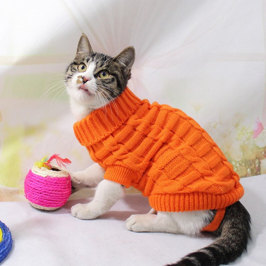 Cat Knitted Winter Warm Pet Cat Clothes for Small Cats Cat Sweater ...
