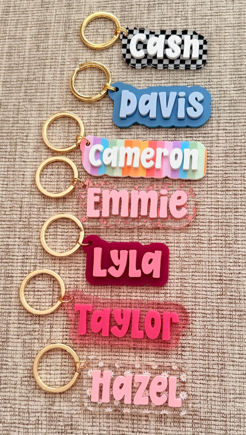 NEW Personalized Name Keychain: Custom Name Bag Accessory - Etsy