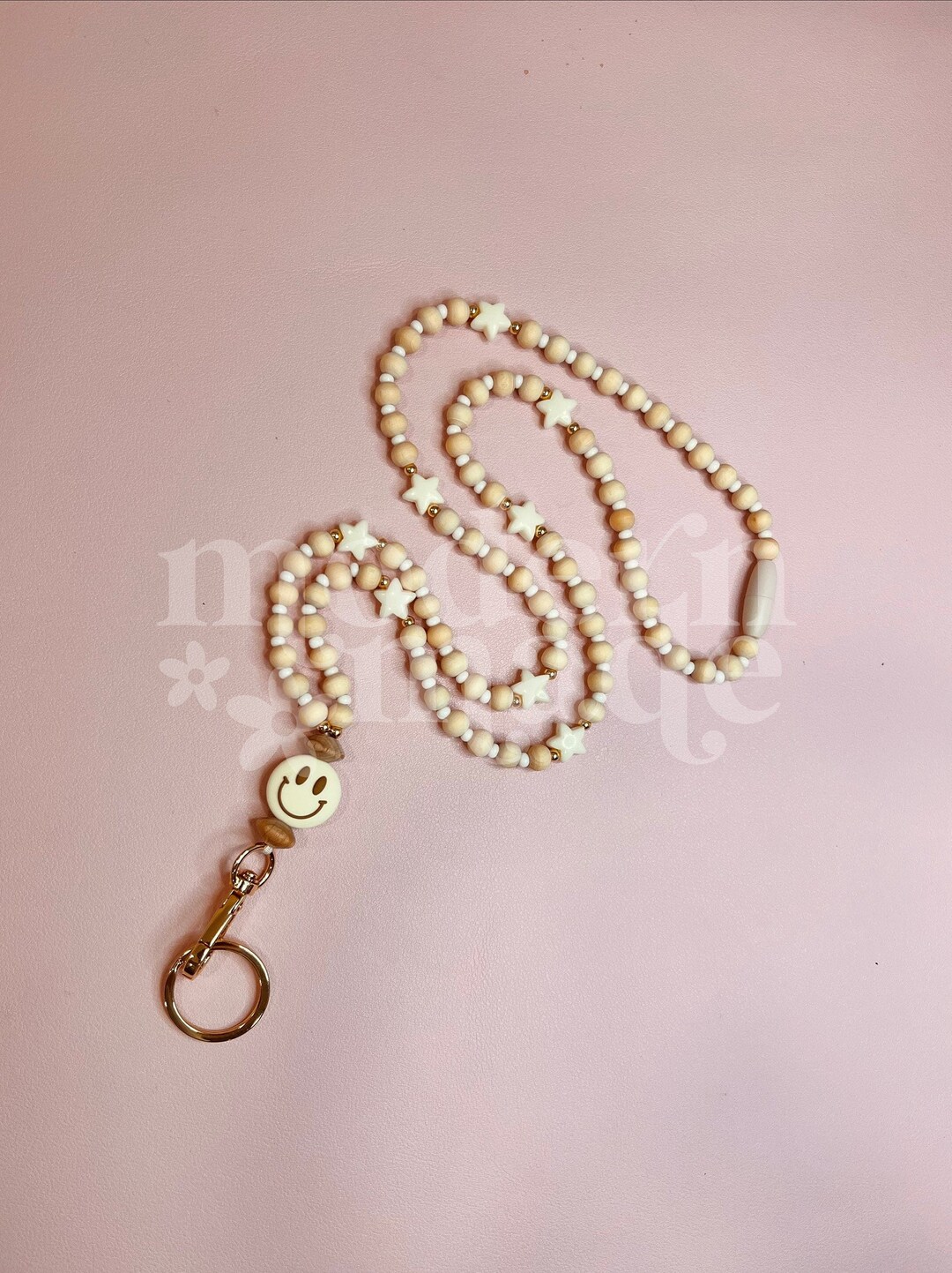 Happy + Stars Teacher Lanyard, Teacher Gift, Badge Necklace, Fun ...