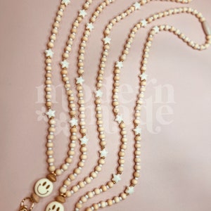 Happy + Stars Teacher Lanyard, Teacher Gift, Badge Necklace, Fun ...