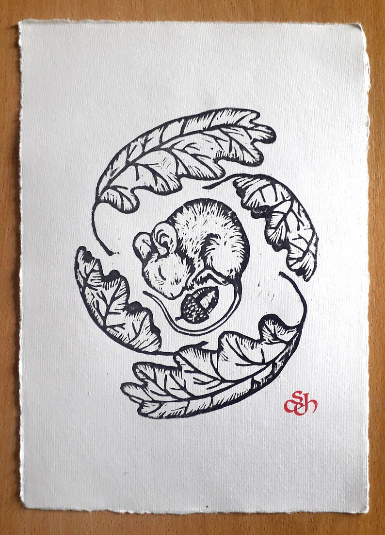 Sleeping Mouse A4 Lino Print - Etsy