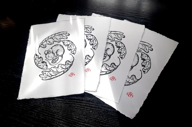 Sleeping Mouse A4 Lino Print - Etsy