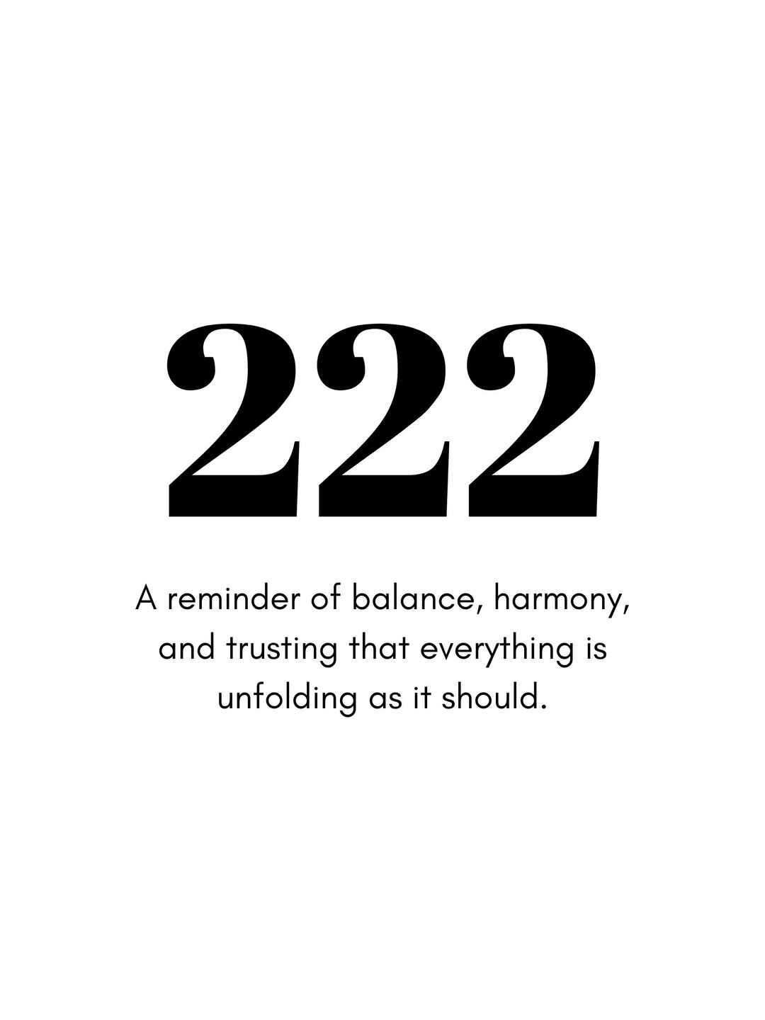 222 Angel Number Poster, Minimalist Spiritual Wall Art (digital ...