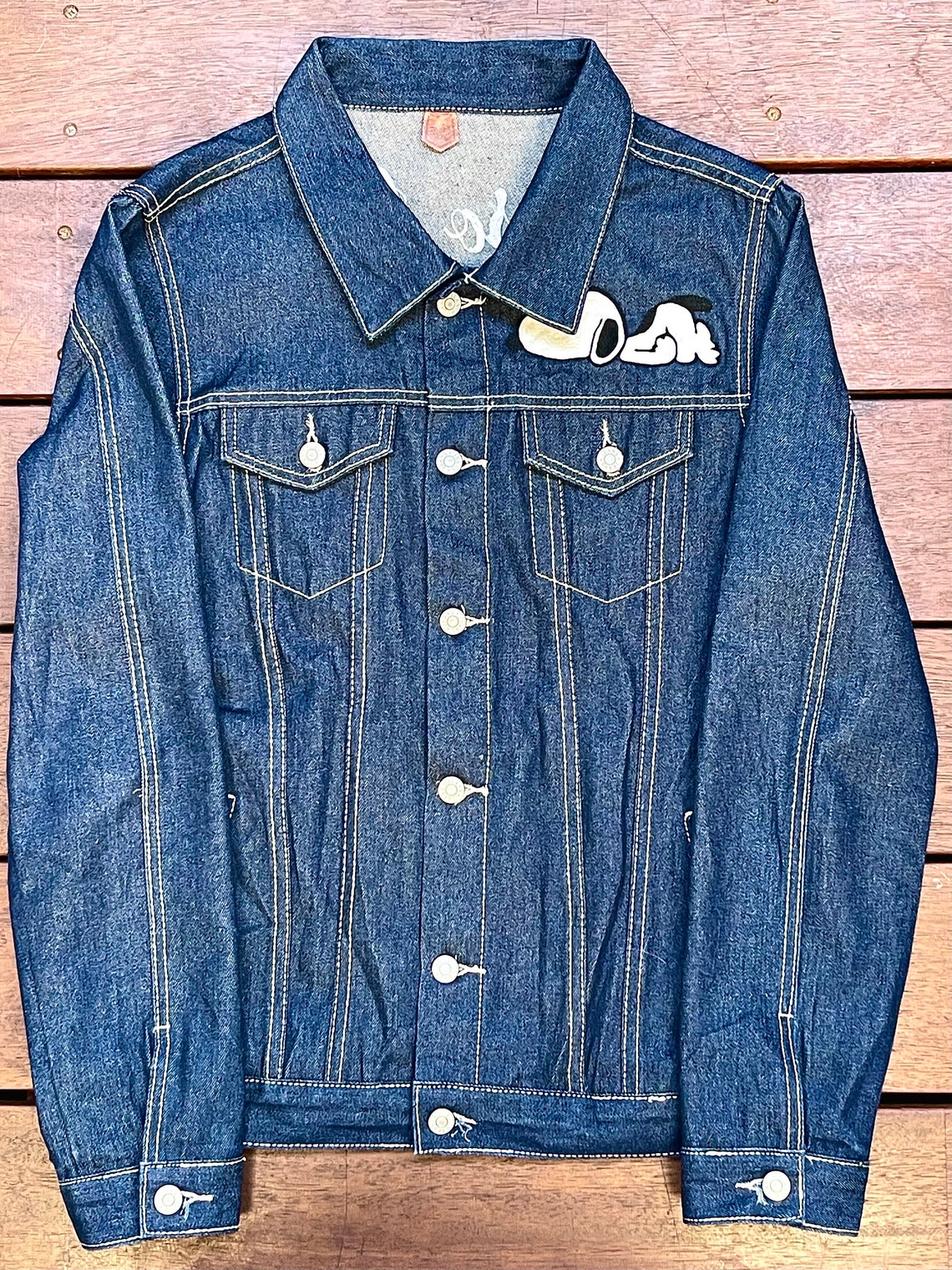 Lonesome Denim Jean Jacket Chainstitch Embroidery Large - Etsy