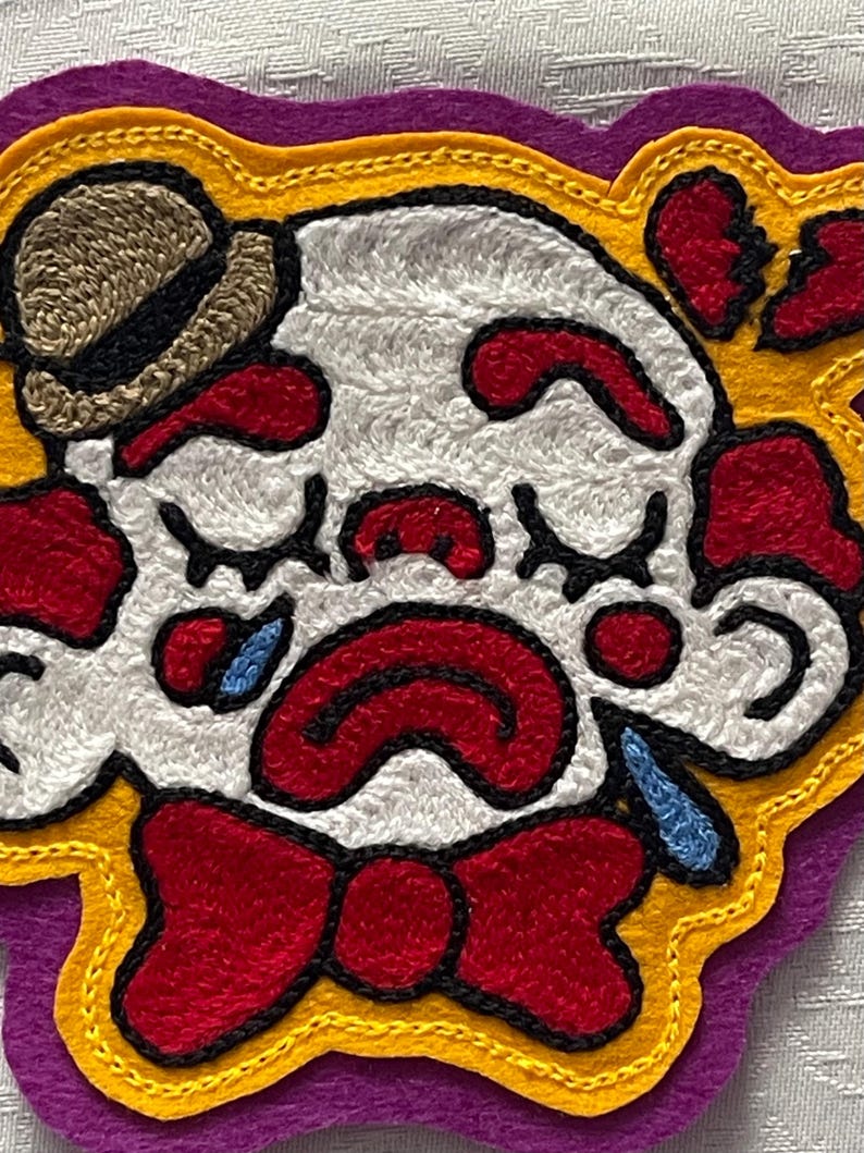 Chainstitch Embroidered Sad Clown Patch - Etsy