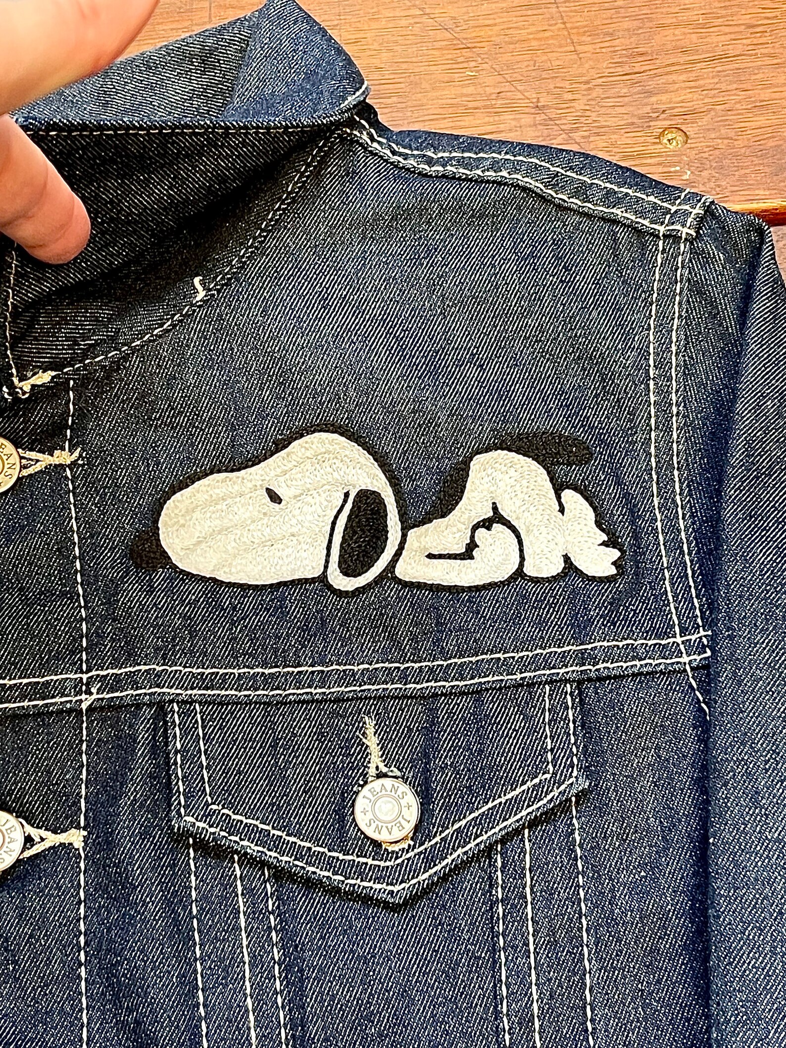 Lonesome Denim Jean Jacket Chainstitch Embroidery Large - Etsy
