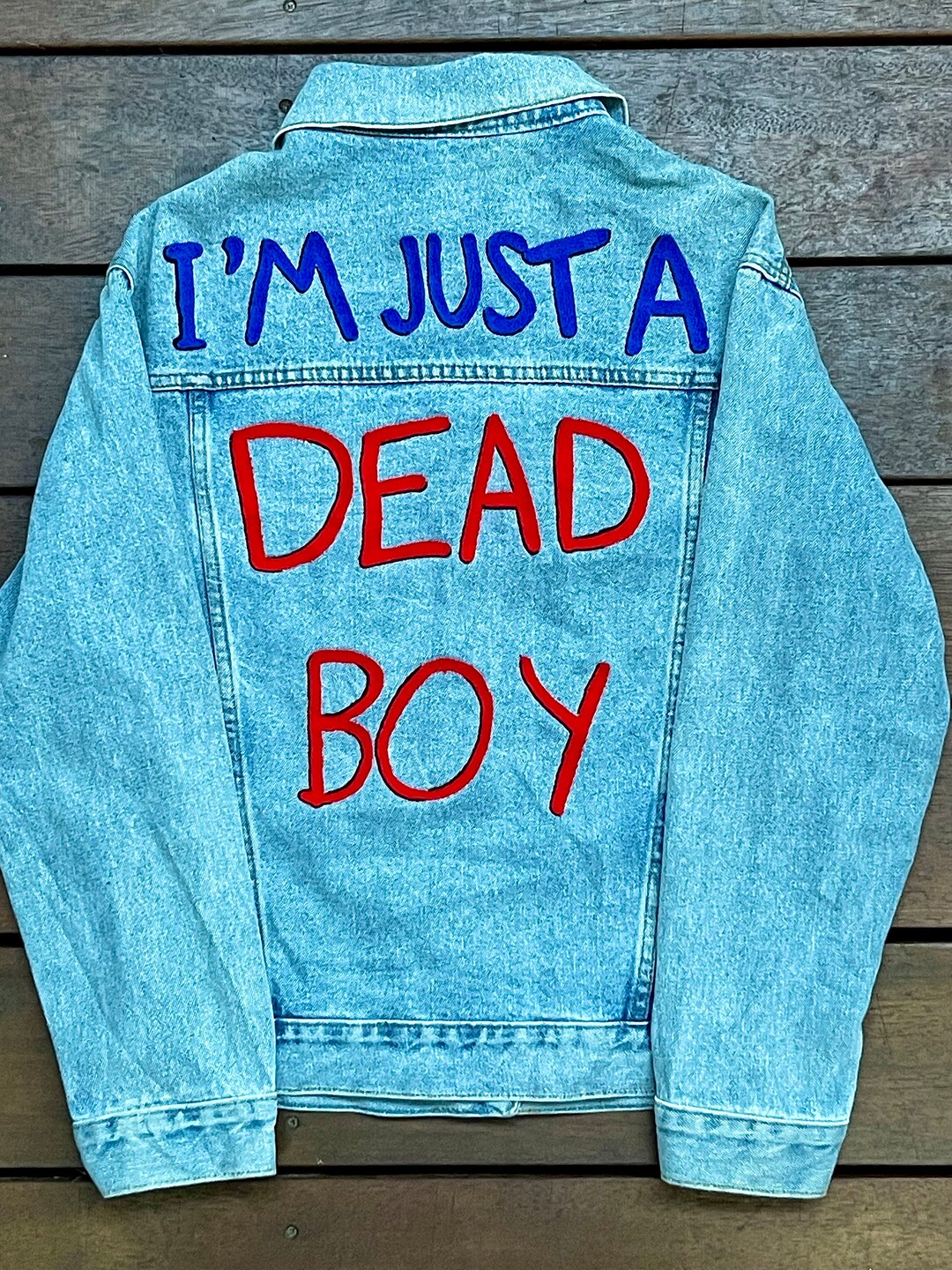Dead Boys Denim Jean Jacket Chainstitch Embroidery Medium - Etsy