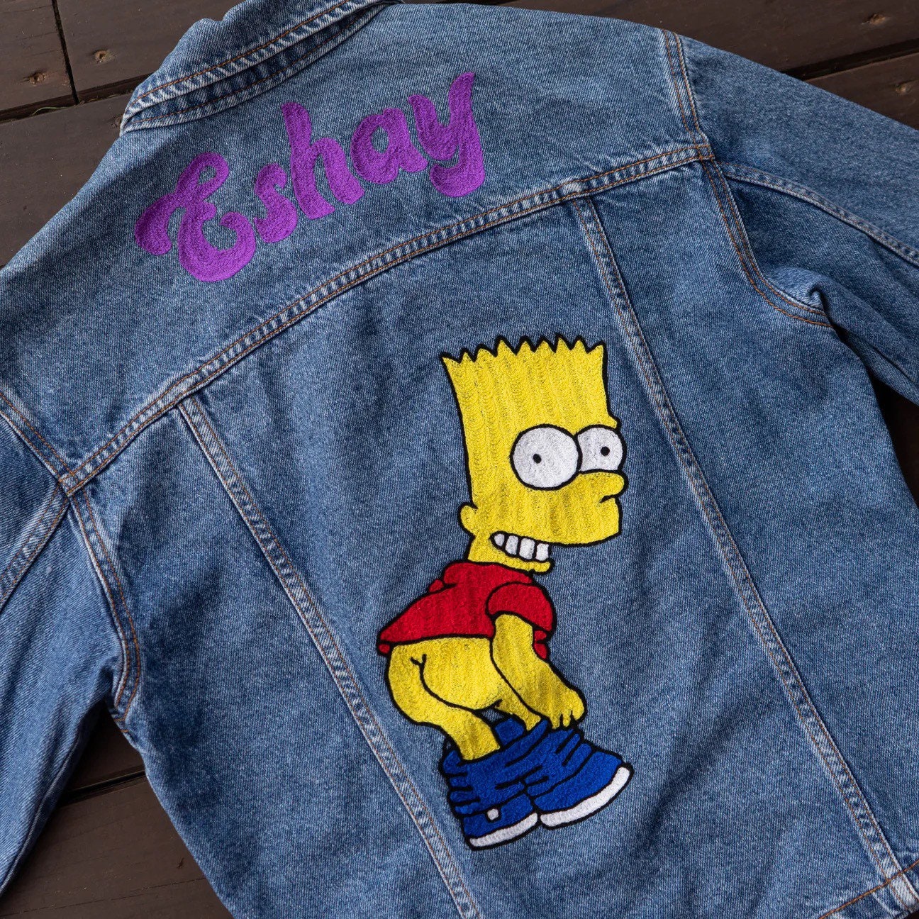 Bart Eshay Embroidery on Denim Jacket - Etsy
