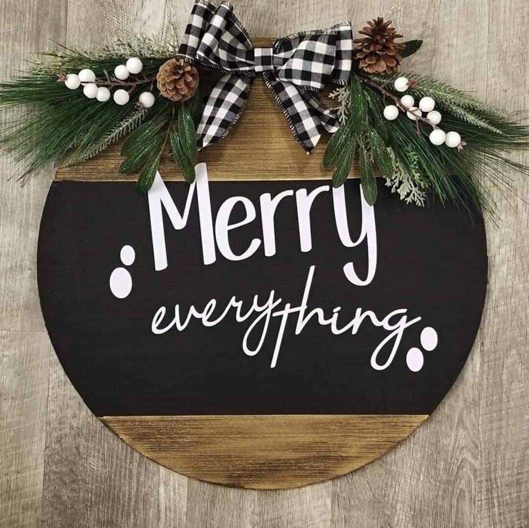 Merry Everything Door Hanging Sign - Etsy Ireland
