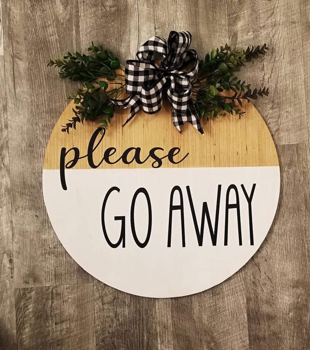 Please Go Away Door Hanging Sign - Etsy