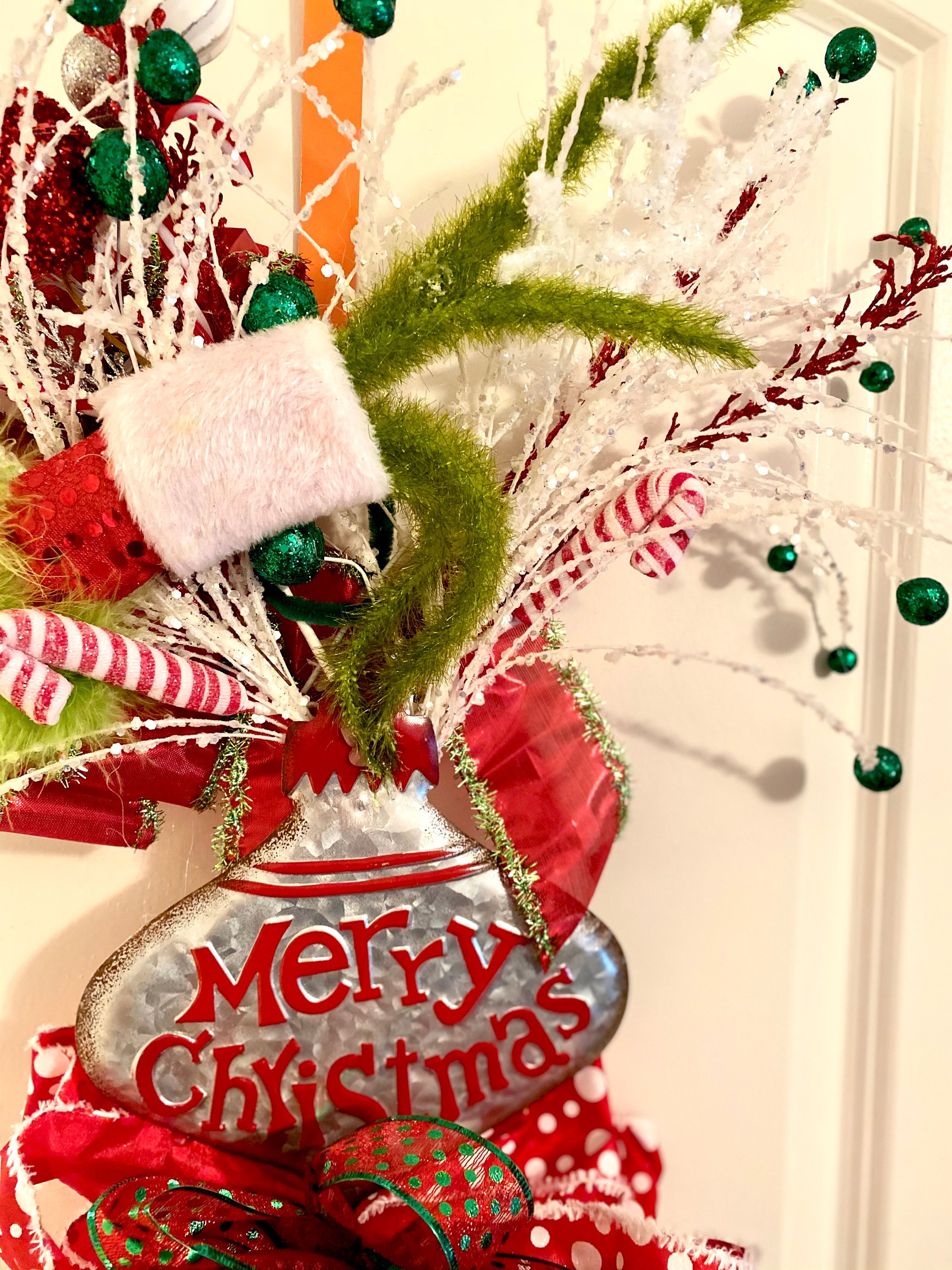 Grinch Tree Topper, Grinchmas Tree Topper - Etsy