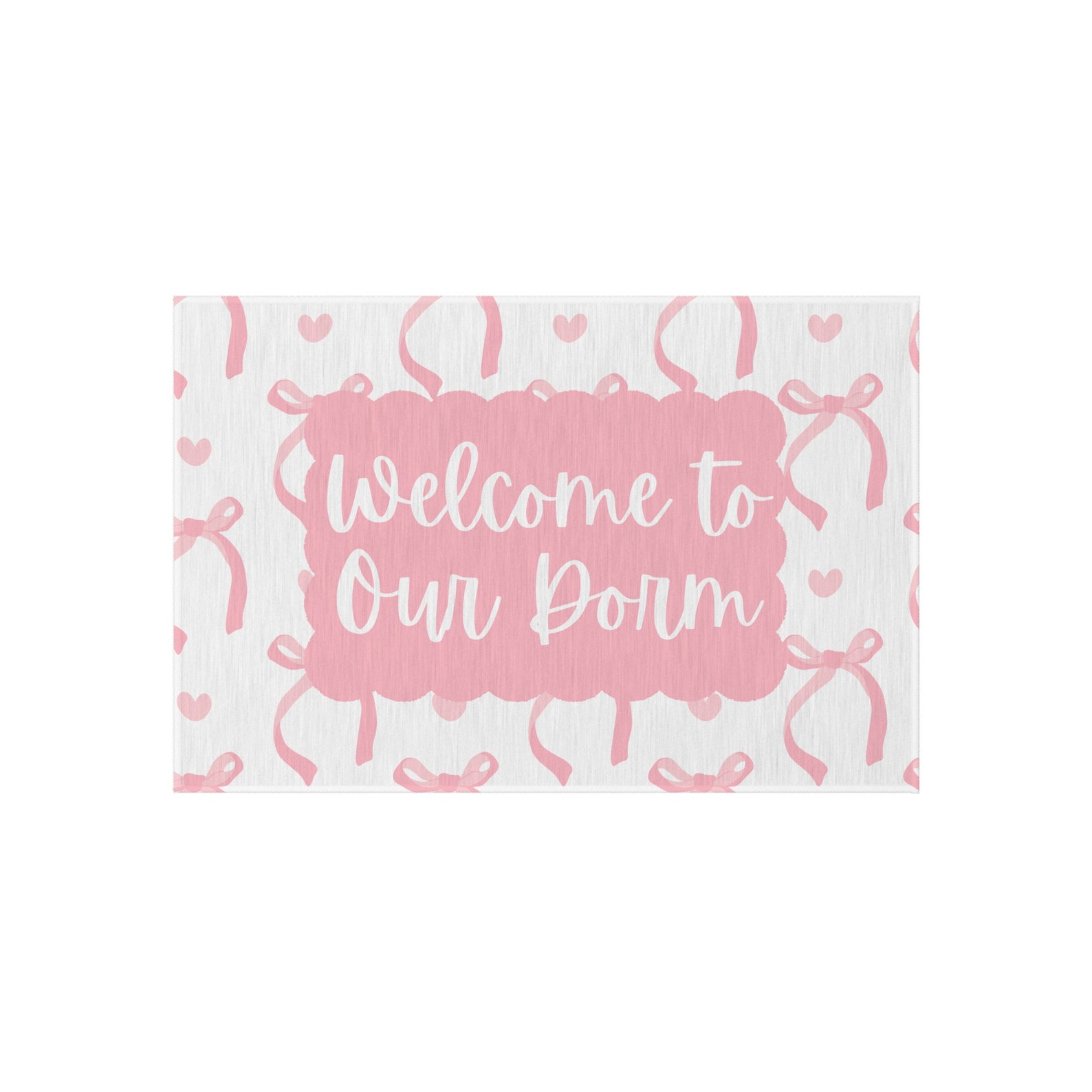 Cute Pink Dorm Room Welcome Mat, Pink Dorm Decor, Soft Door Mat, Pink ...