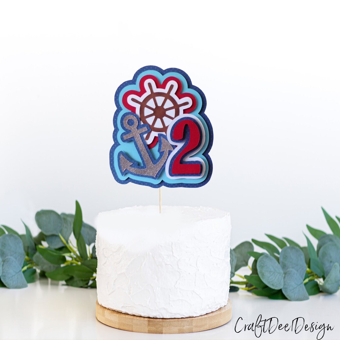 Nautical Sailboat First Birthday Party, Nautical Smash Cake Topper ...