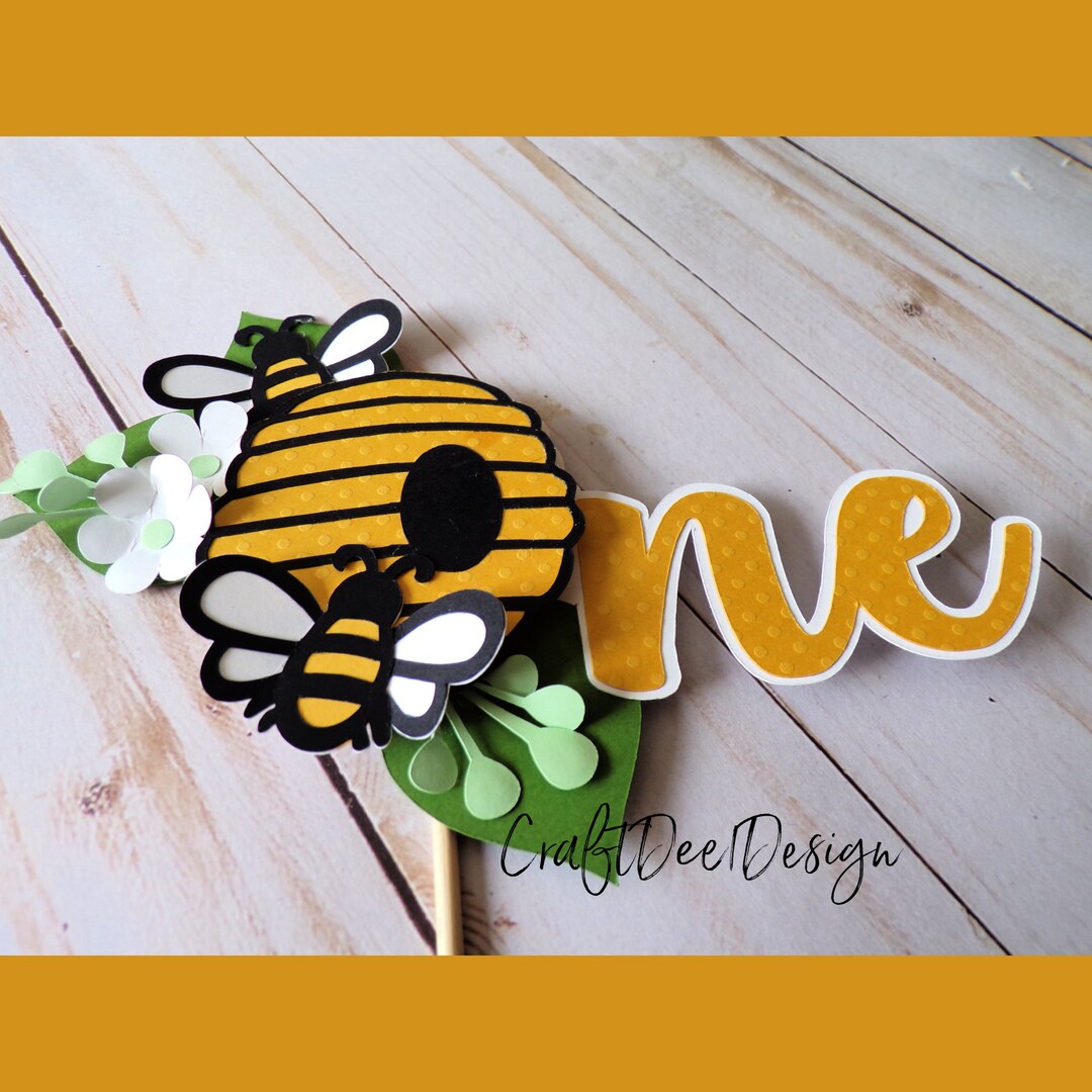 Bee Hive One Cake Topper, Centerpiece Stick, First Birthday Decor ...
