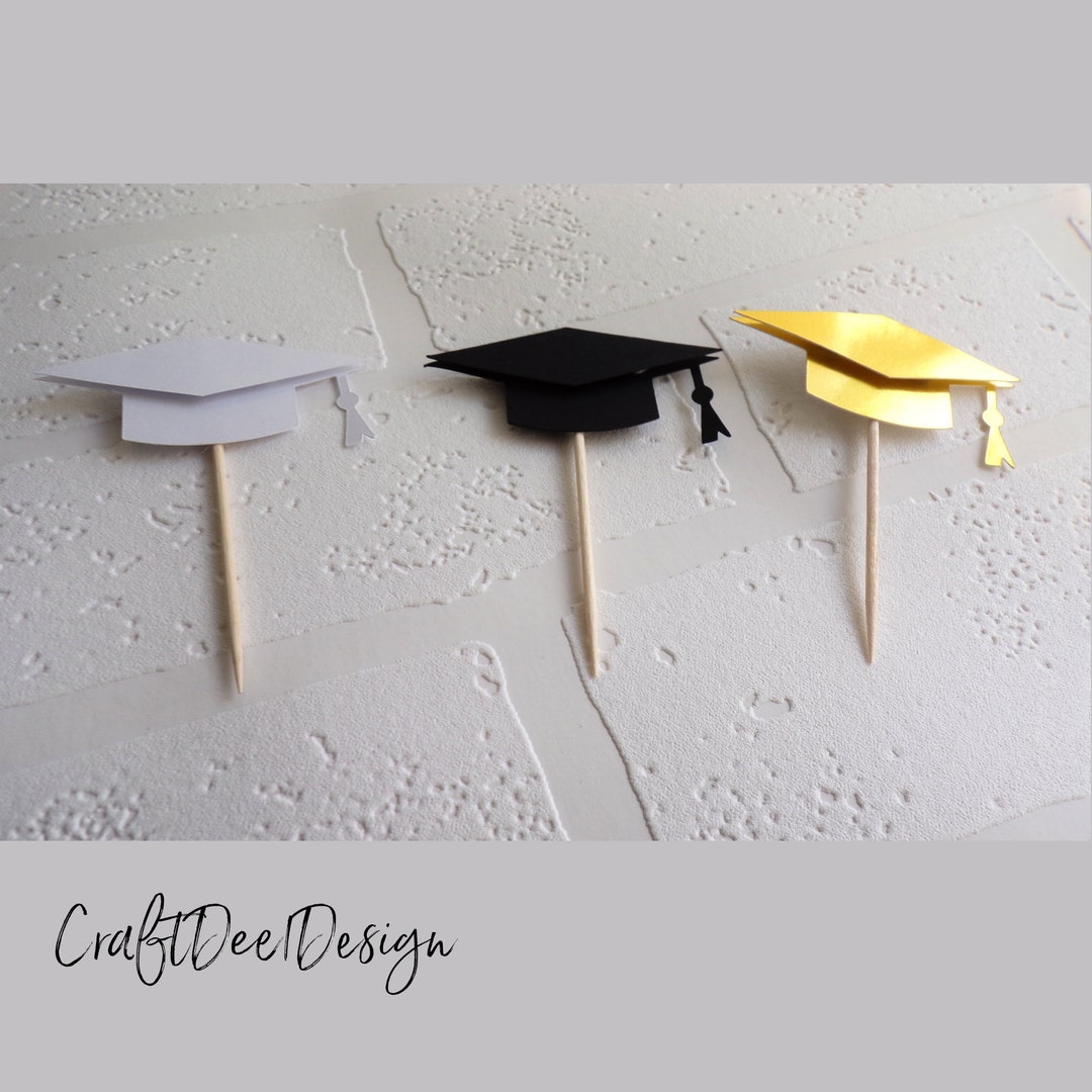 Graduation Cap Cupcake Topper, Party Supplies, Grad. Table Decorations ...