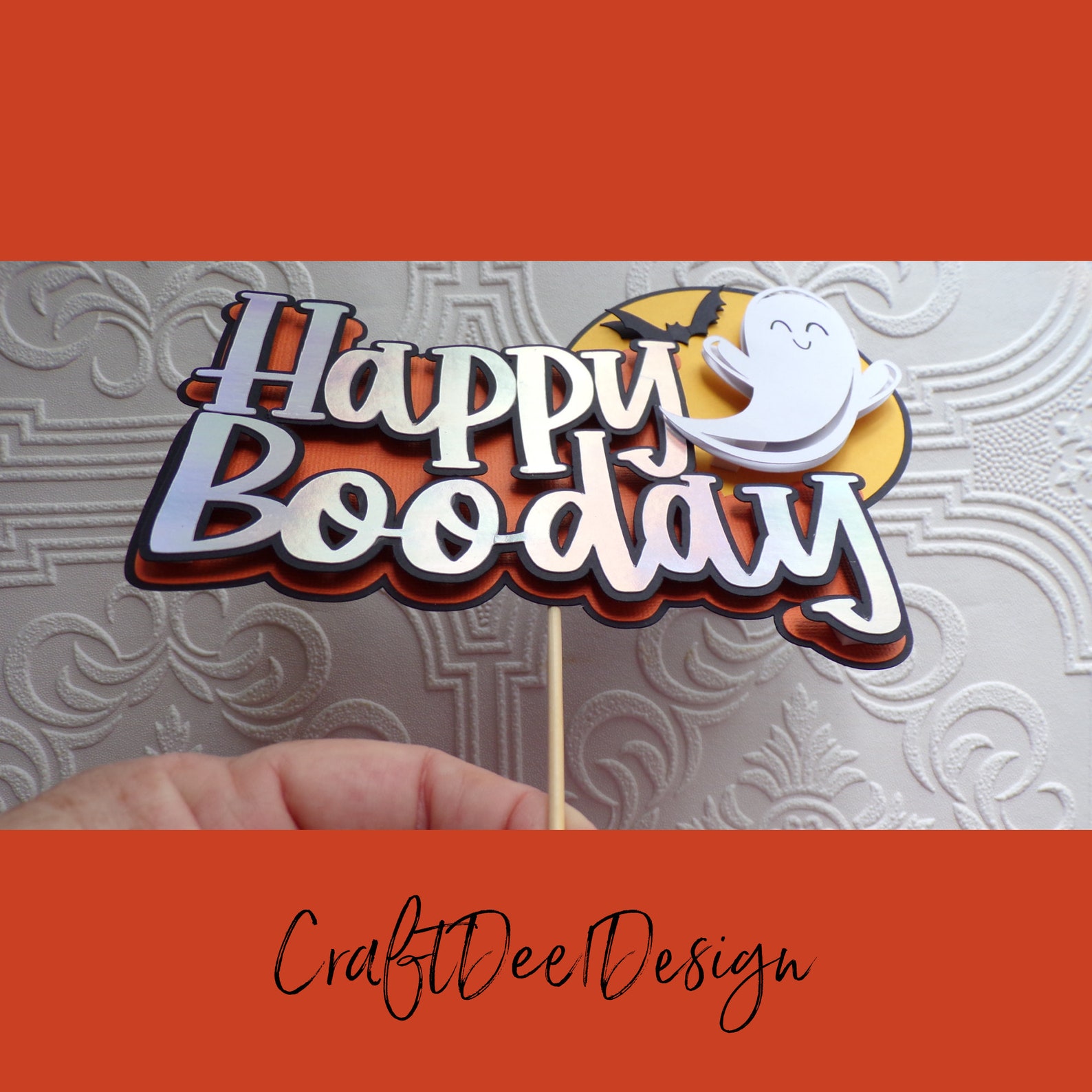 Happy Booday Cake topper/Centerpiece stick. Halloween Birthday | Etsy