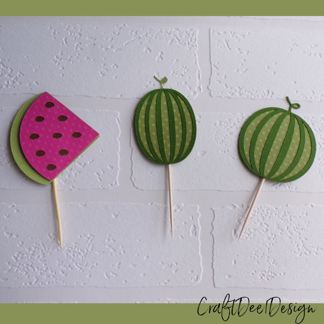 Watermelon Cupcake Toppers Birthday Watermelon Cupcake - Etsy