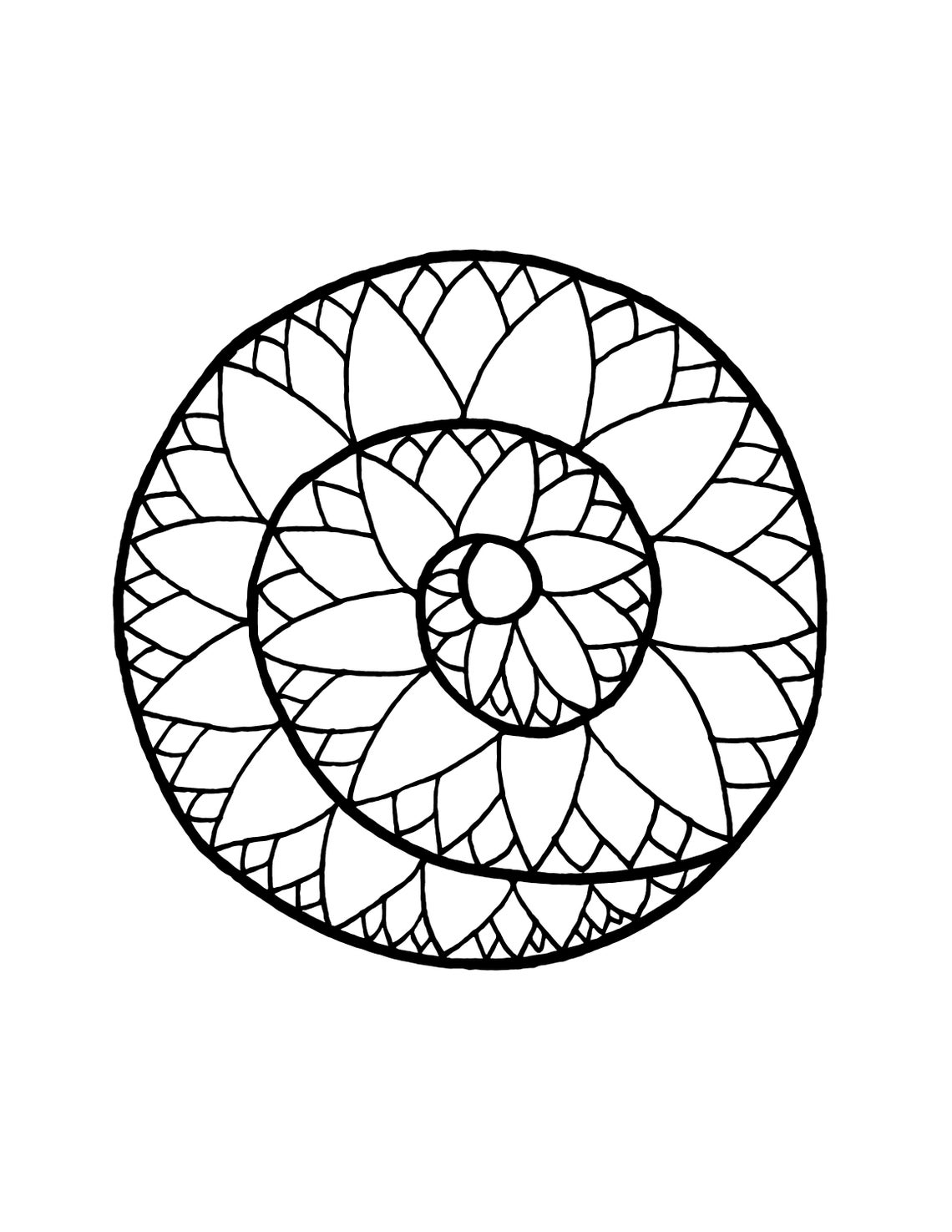 Digital Coloring Book - Homegrown Portals - Hand Drawn Spiral Coloring ...